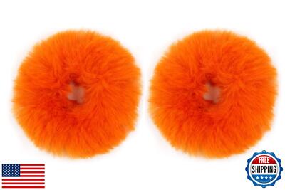 2pcs Pack Furry Faux Fur Hair Scrunchies Artificial Fur Hair Bobbles ...