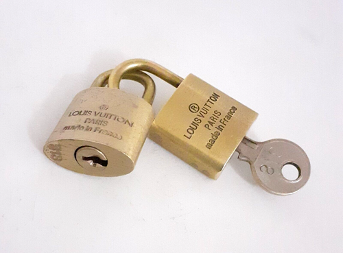 Authentic Louis Vuitton Gold Padlock With Key 318 LV Lock Accessory | eBay