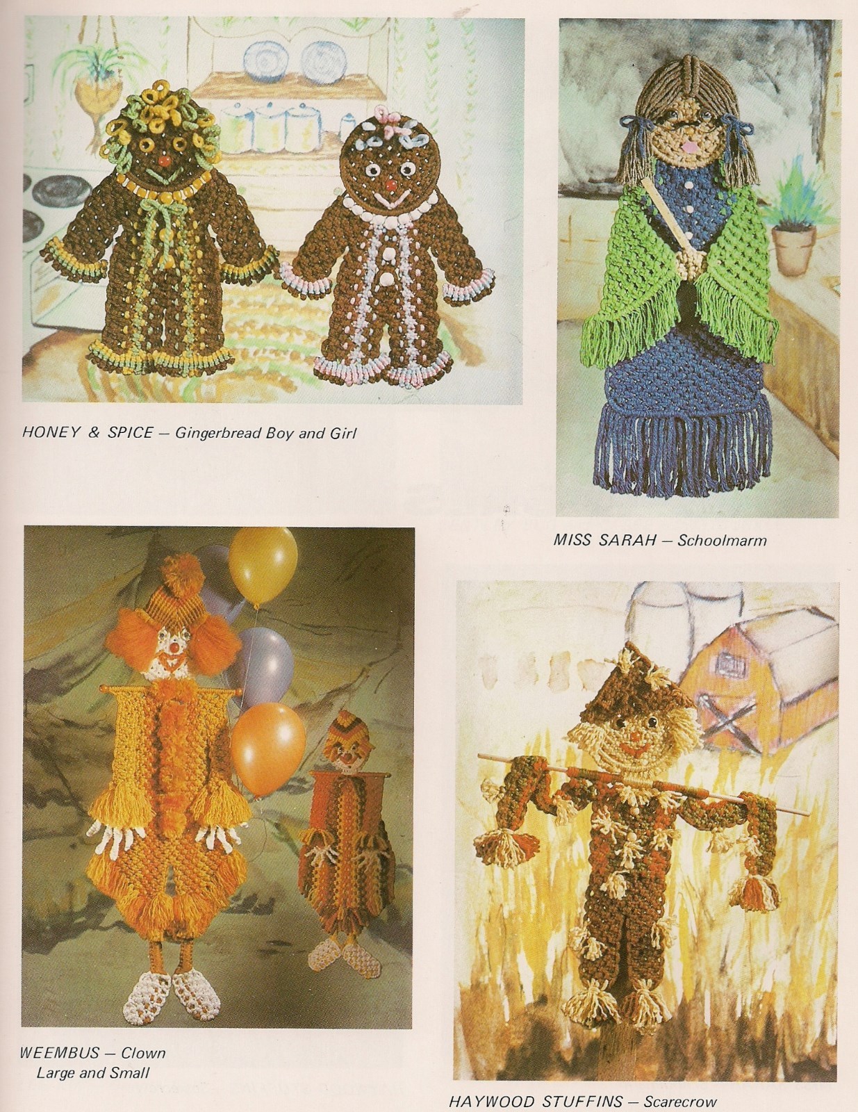 Macrame Gingerbread Boy & Girl, Scarecrow Decor Guys 'N Gals No. 1 PD ...