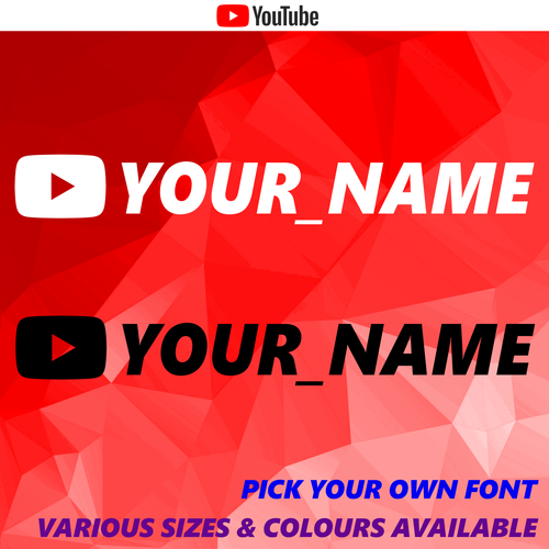 3 x Personalised / Custom YouTube Vinyl Sticker Decal Social Media | eBay