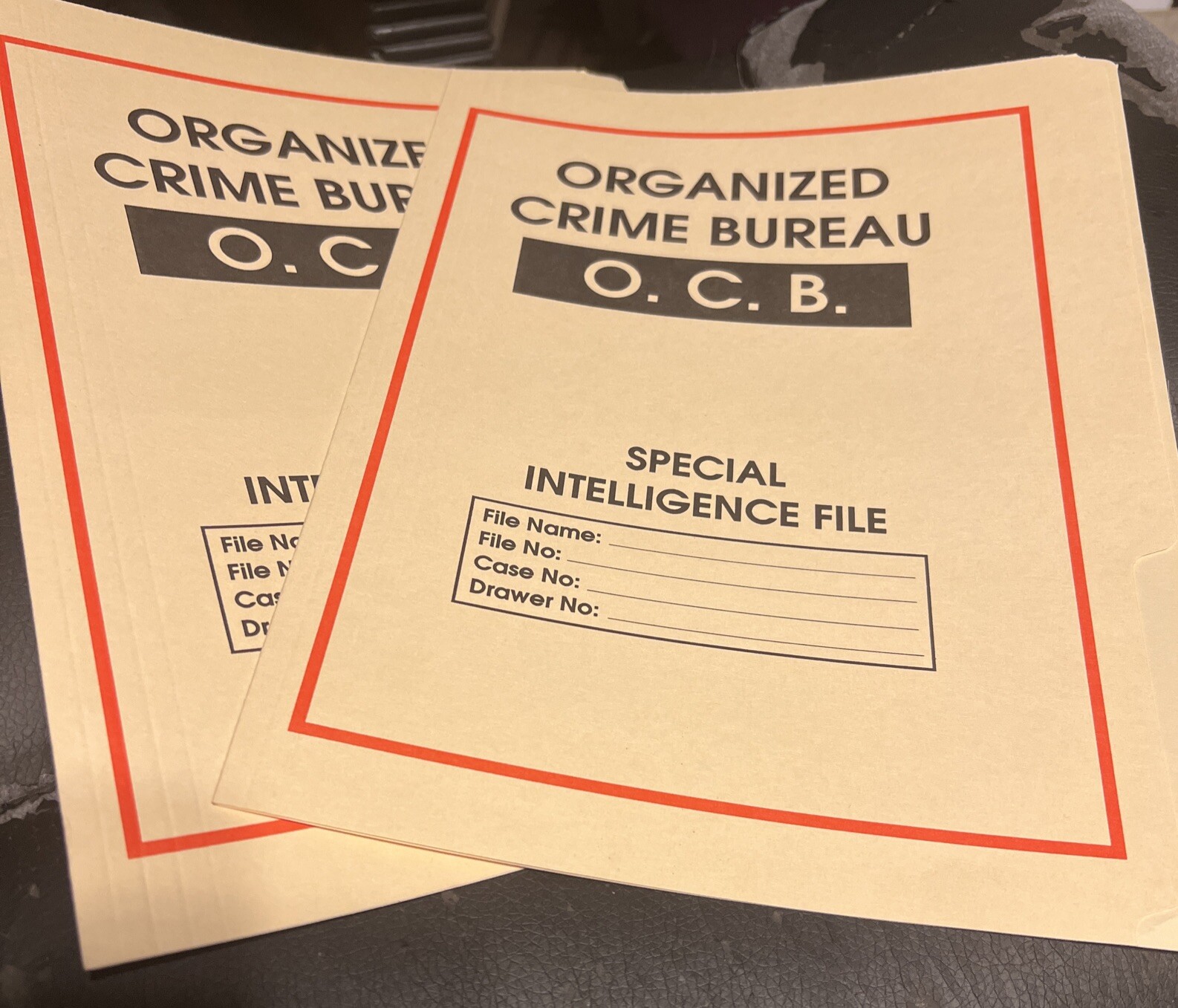 LOT Of (2) “O.C.B. Crime Plain Folder 9” X 12”FBI Hollywood Movie Film ...