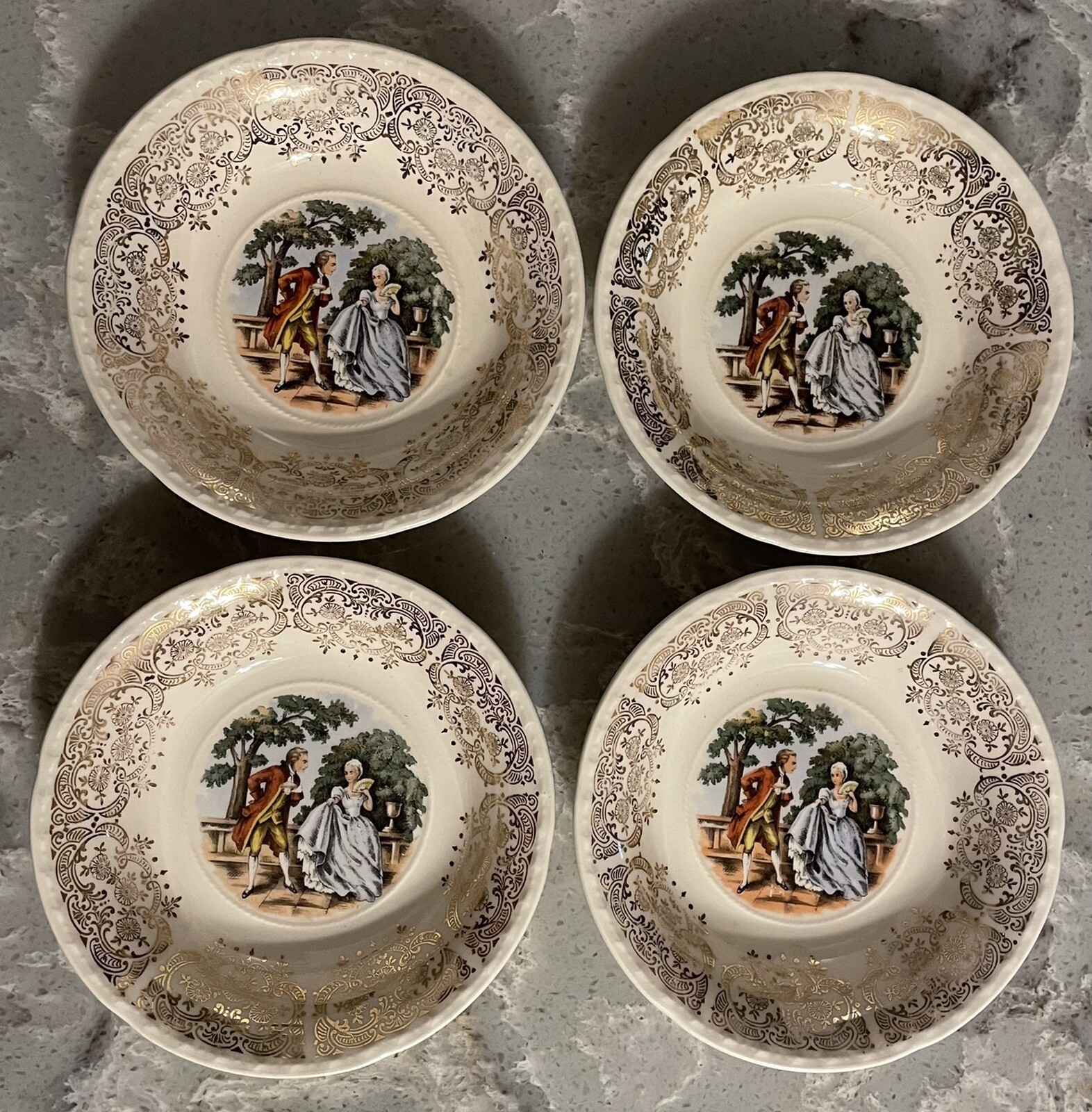 Crooksville China Co Colonial Pattern W/ Gold Filigree Border Desert ...