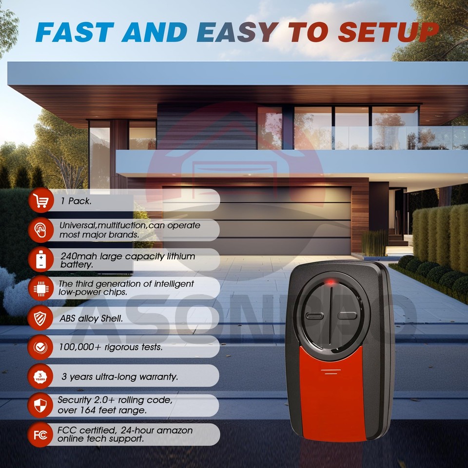 375UT 375LM 380UT Universal Liftmaster Garage Door Opener Remote 1Pack ...