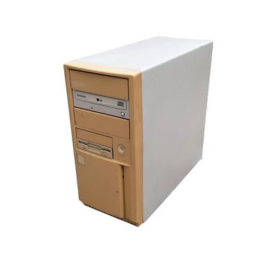 Vintage Beige 386 Era Retro Gaming Baby-AT Tower PC Case + FLOPPY + PSU ...