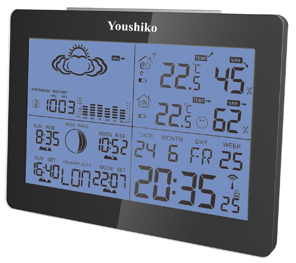 Radio Controlled Clock UK MSF Radio Controlled Digital Weather Station ...