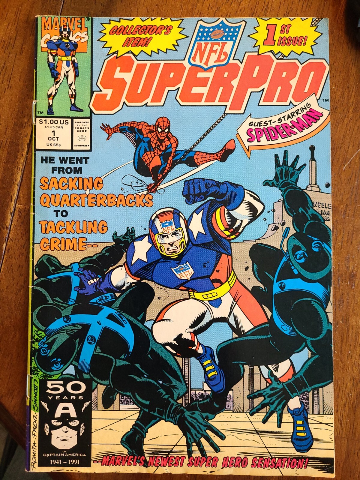 NFL Superpro #1 1991 Marvel Comics John Romita Cover Spider-Man App | eBay