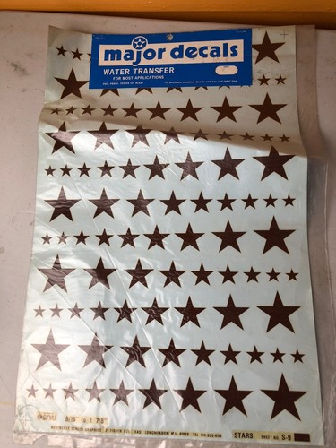 Major Decals 20 x 13 inch Star Sets Water Transfer White Gold Brown S-9 ...