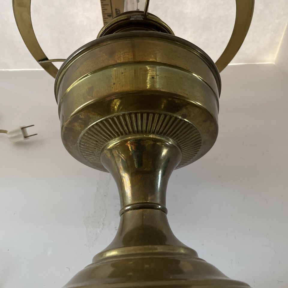 Vtg Antique Americana Shade Aladdin Electrified Oil Lamp W/ Aladdin ...