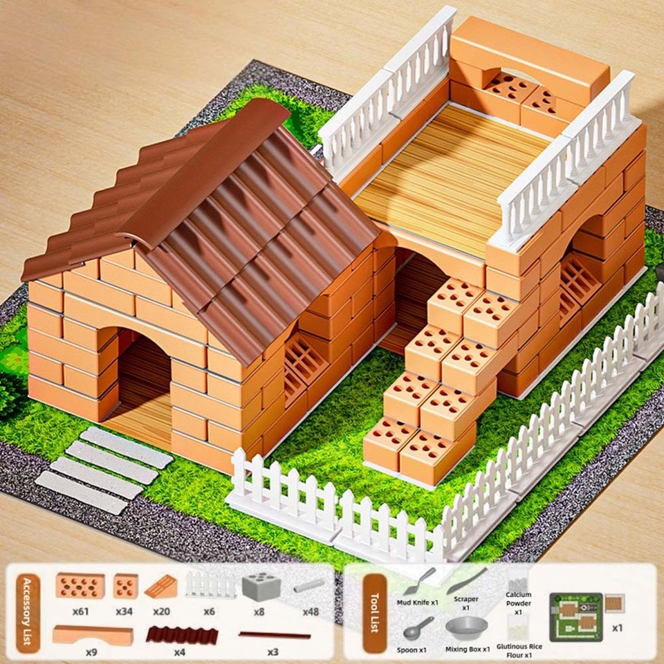 Plastic DIY Building House Block Set Multicolor Mini Brick Assembly ...