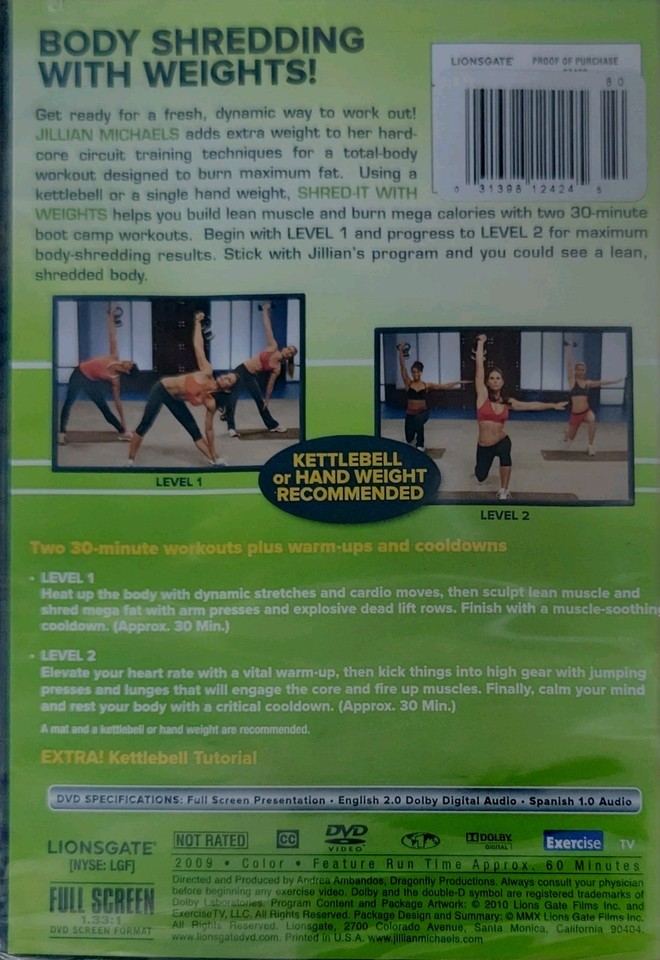 3 Jillian Michaels DVD's: Shred-It With Weights, Ripped In 30, And 30 ...