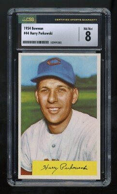 1954 Bowman #44 Harry Perkowski CSG 8 NM/MINT #1029995085 | eBay