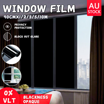 1M-10M Blackout Window Film 100% Light Blocking Darkening Total Privacy ...