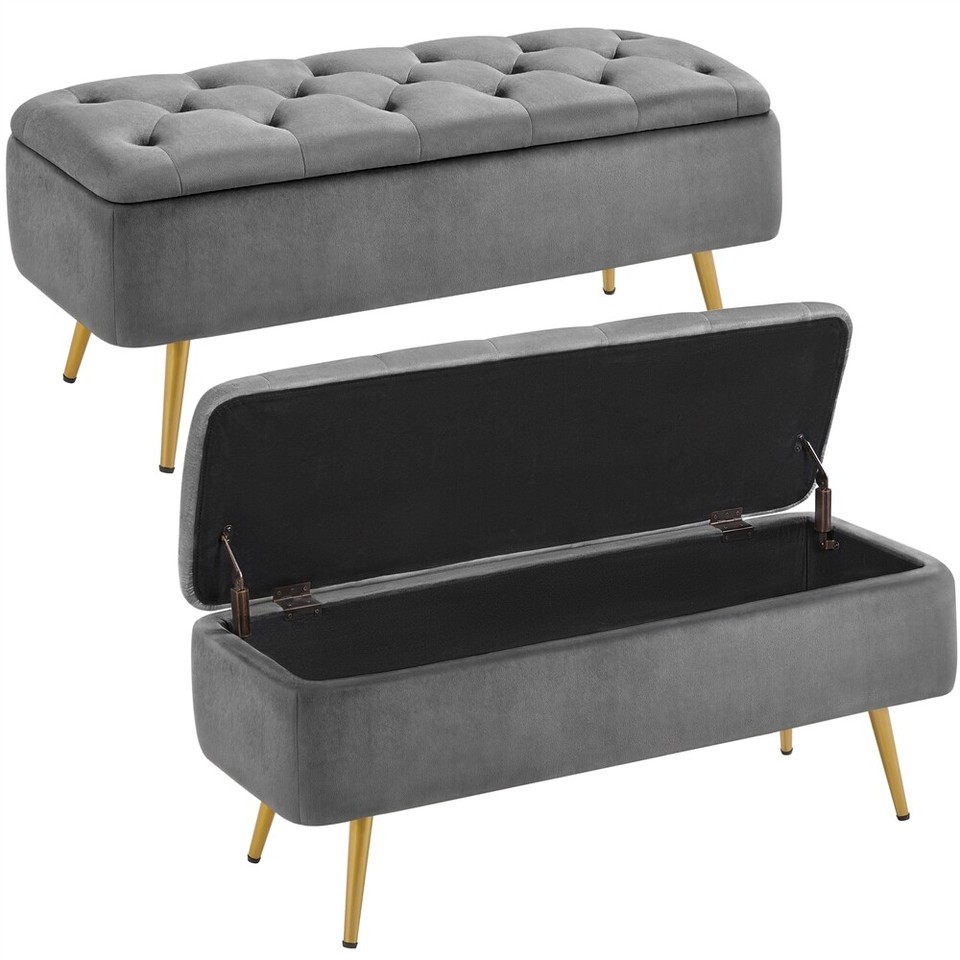 Modern Ottoman Footstool Bench with Storage Bench, Upholstered Bedroom ...