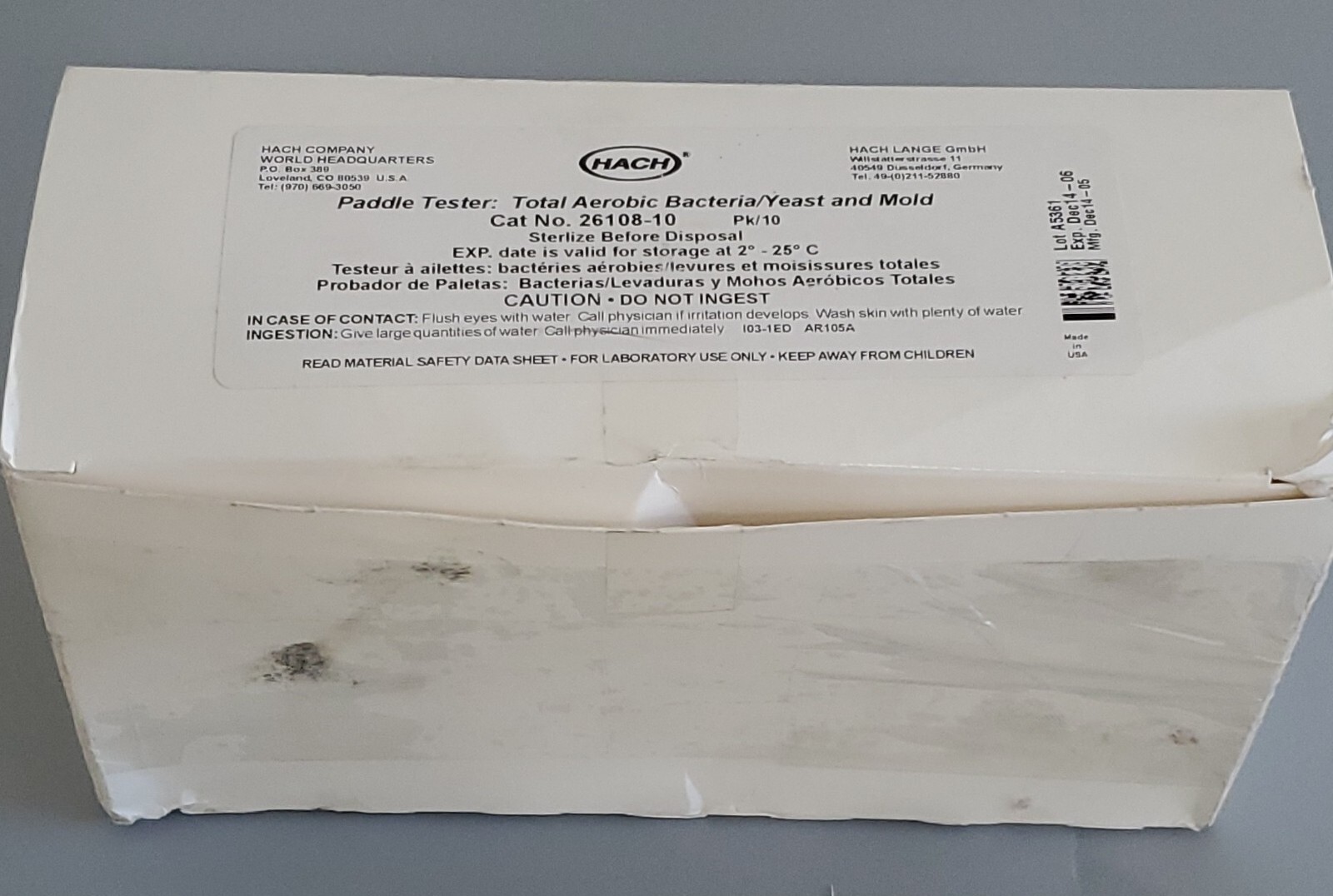 Hach Dipslide Total Bacteria / Yeast & Mold Item # 2610810 Hach ...