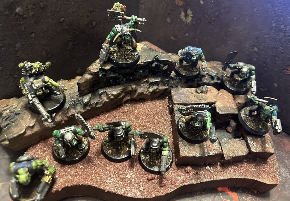 Warhammer 40K Ork Boyz X 10, Painted “Ain’t No Zoggin Beaky!” Space ...