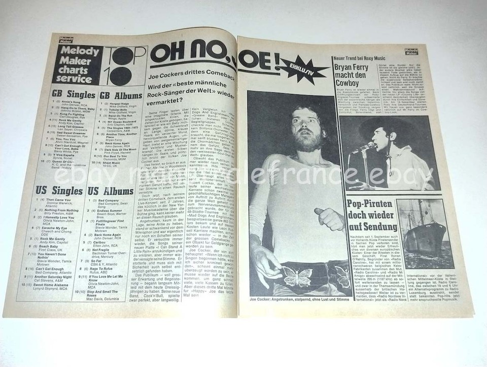 Crosby Stills Nash Young Jimmy Page Joe Cocker Quatro clippings Germany ...