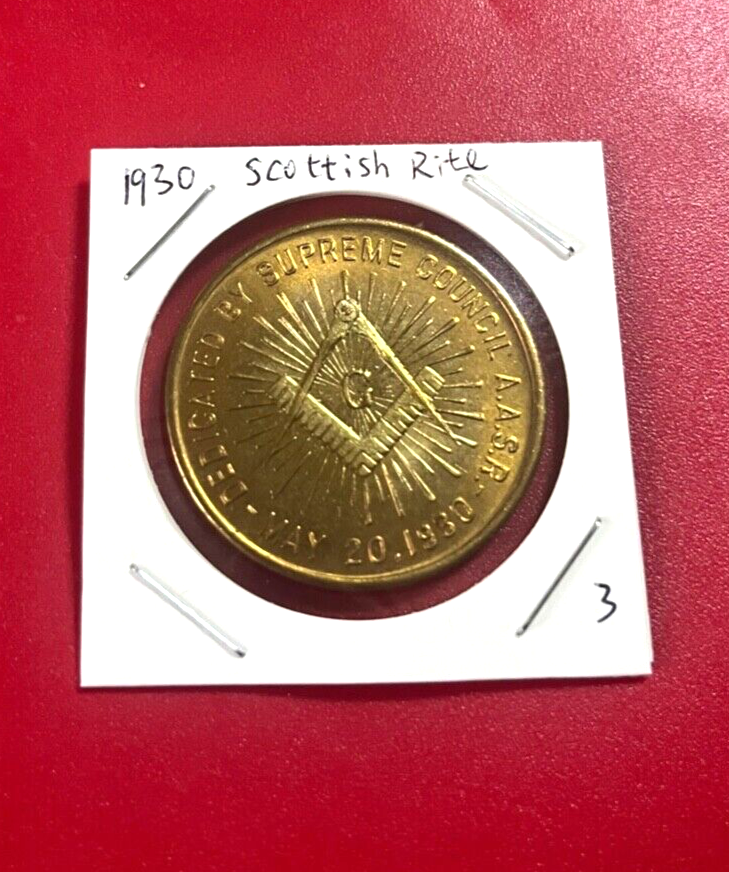 1930 SCOTTISH RITE CATHEDRAL VALLY OF MOLINE MASONIC TOKEN | eBay