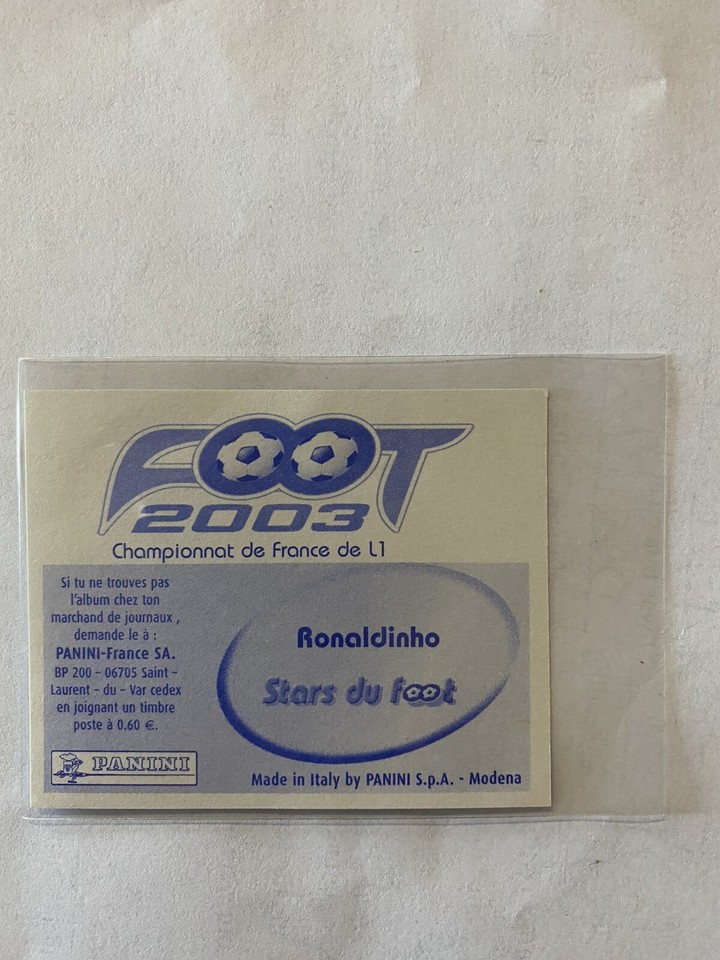 Ronaldinho Chrome Rookie Sticker. Psg Paris. Panini Stars du Foot 2003 ...