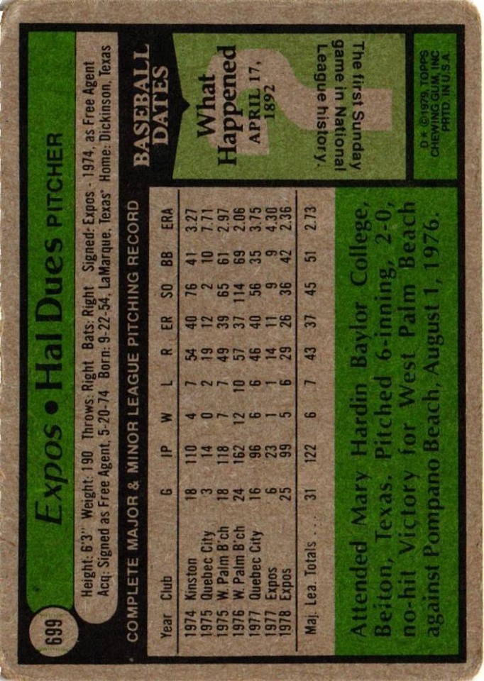 HAL DUES CARD #699 FREE SHIP 50% OFF SALE B1003R1S10P8 | eBay