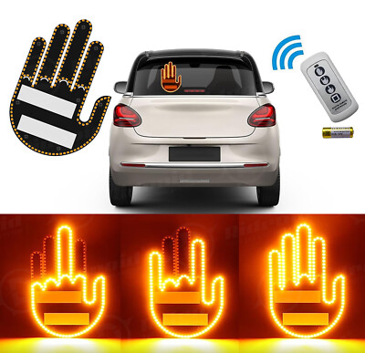 Car Middle Finger Gesture Light Funny Road Rage Signs Rear Window Light ...