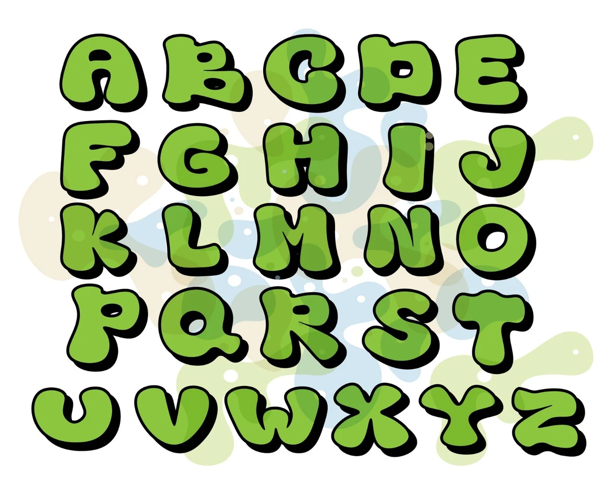 Bubble Letters Alphabet Graffiti