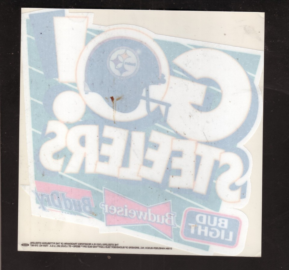 Pittsburgh Steelers 1994 Window Decal Schedule Budweiser | eBay