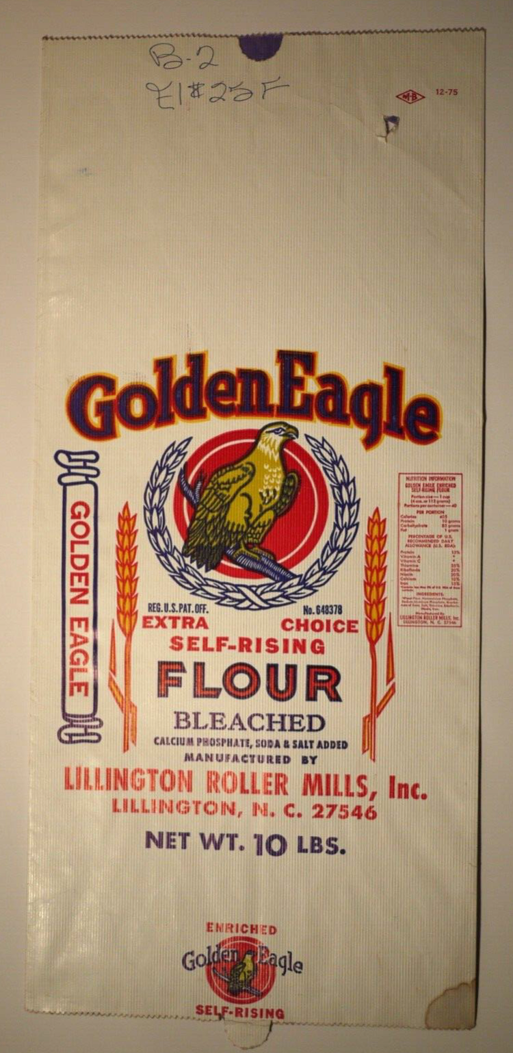 LARGE Vintage Paper Sack Bag - GOLDEN EAGLE FLOUR, LILINGTON ROLLER ...