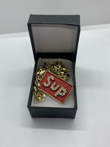New 24” Cuban Chain Supreme Block Pendant Cubic Zirconia Gold Plated ...