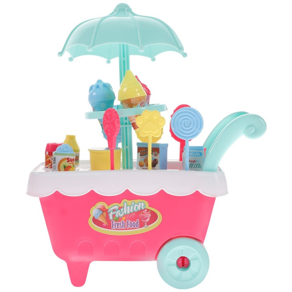 1 Set Kids Simulation Candy Ice Cream Trolley Mini Pusher Car Toy ...
