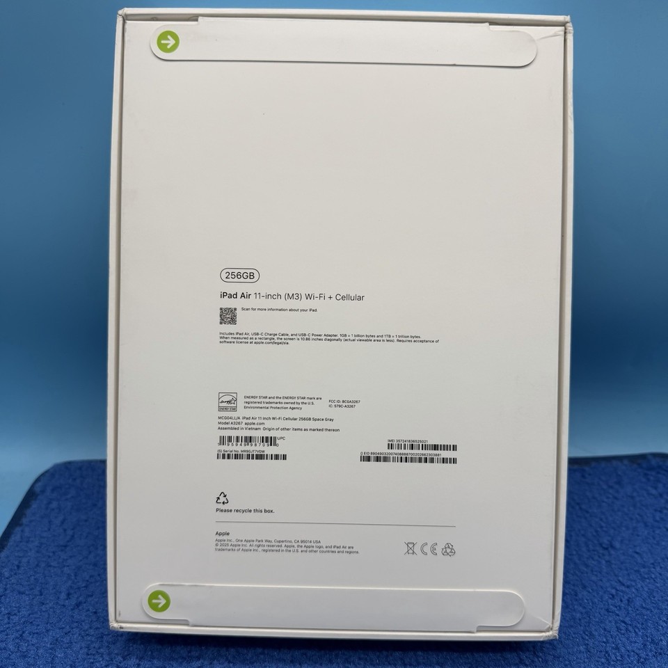 Apple iPad Air 11-inch M3 256GB WiFi + 5G Cellular Unlocked, Gray ...