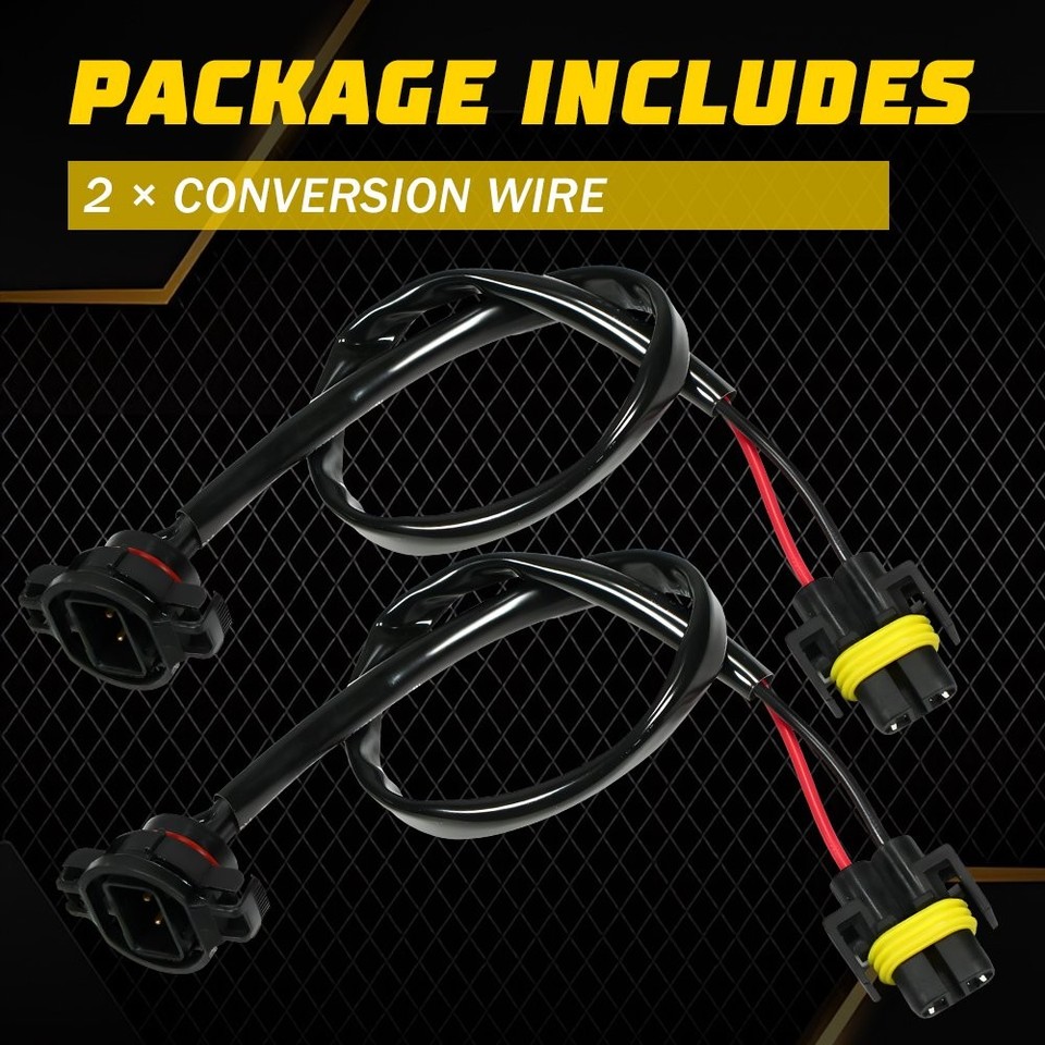 5202 PSX24W H16 to H11 Fog Lamp Conversion Wire Harness Pigtail Socket ...