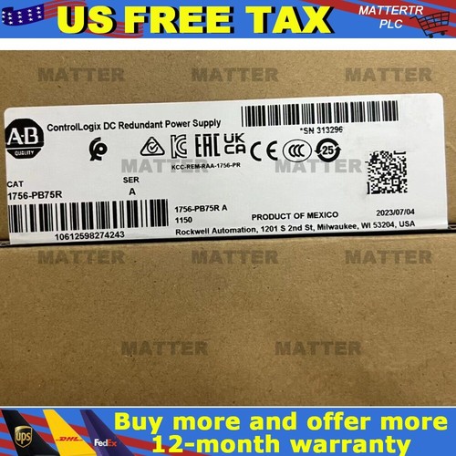 Allen-Bradley 1756-PB75R ControlLogix DC Redundant Power Supply US Free ...