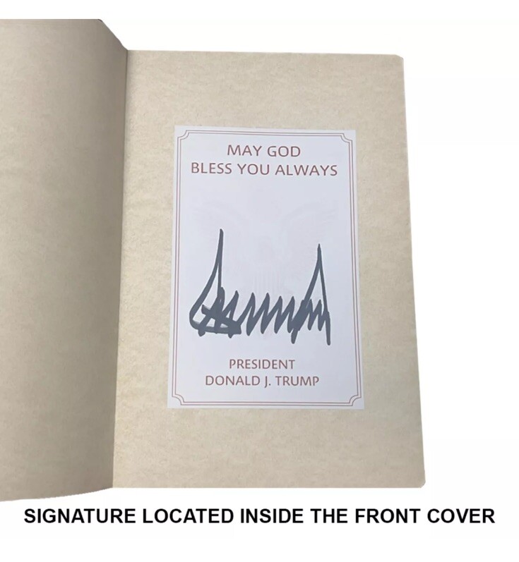 AUTOGRAPHED DONALD TRUMP SIGNED BIBLE God Bless The USA Lee Greenwood ...