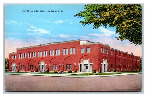 Memorial Coliseum Marion Indiana IN UNP Linen Postcard E19 | eBay