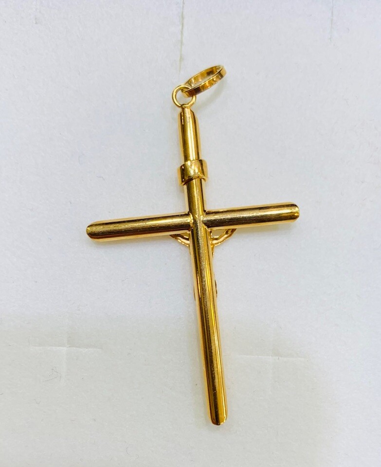 18K Yellow Gold Shaped Cross Pendant 2.30Grams(Italy) | eBay