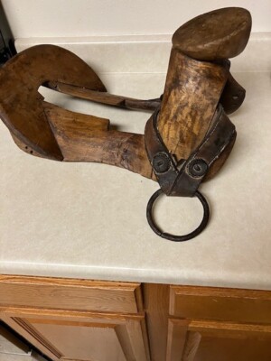 RARE Primitive Wood Handcrafted Charro Tree Saddle w/ Leather Strap | eBay
