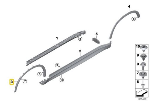 New Genuine BMW X6 F16 M F86 13-18 Front Right Trim Piece Primed ...