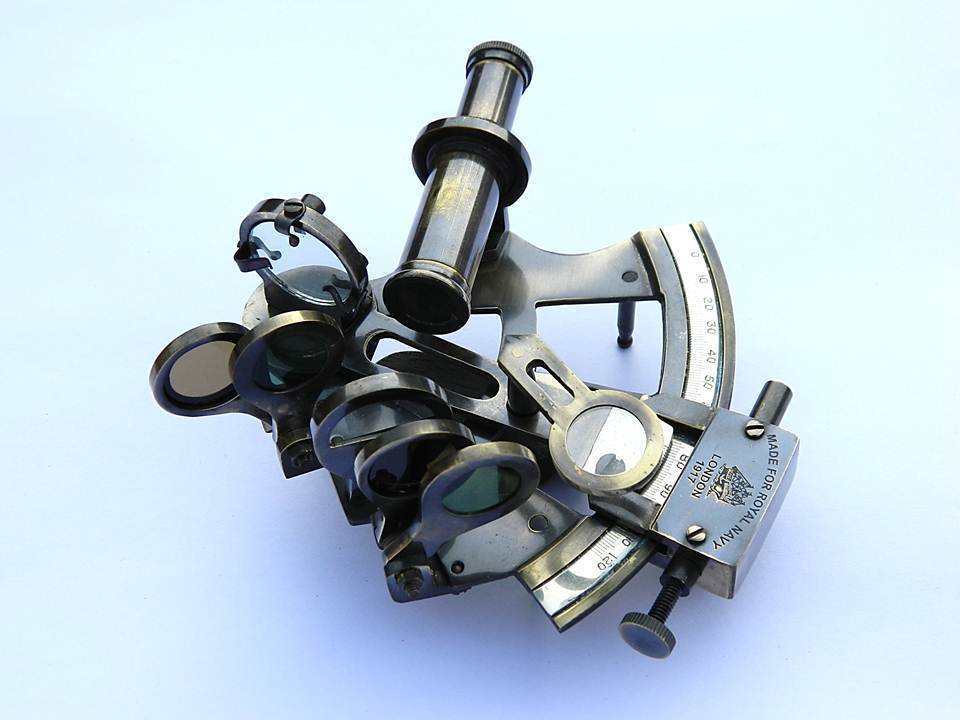 SOLID BRASS SEXTANT WITH HANDMADE LEATHER CASE-MARINE GIFT-ASTROLABE ...