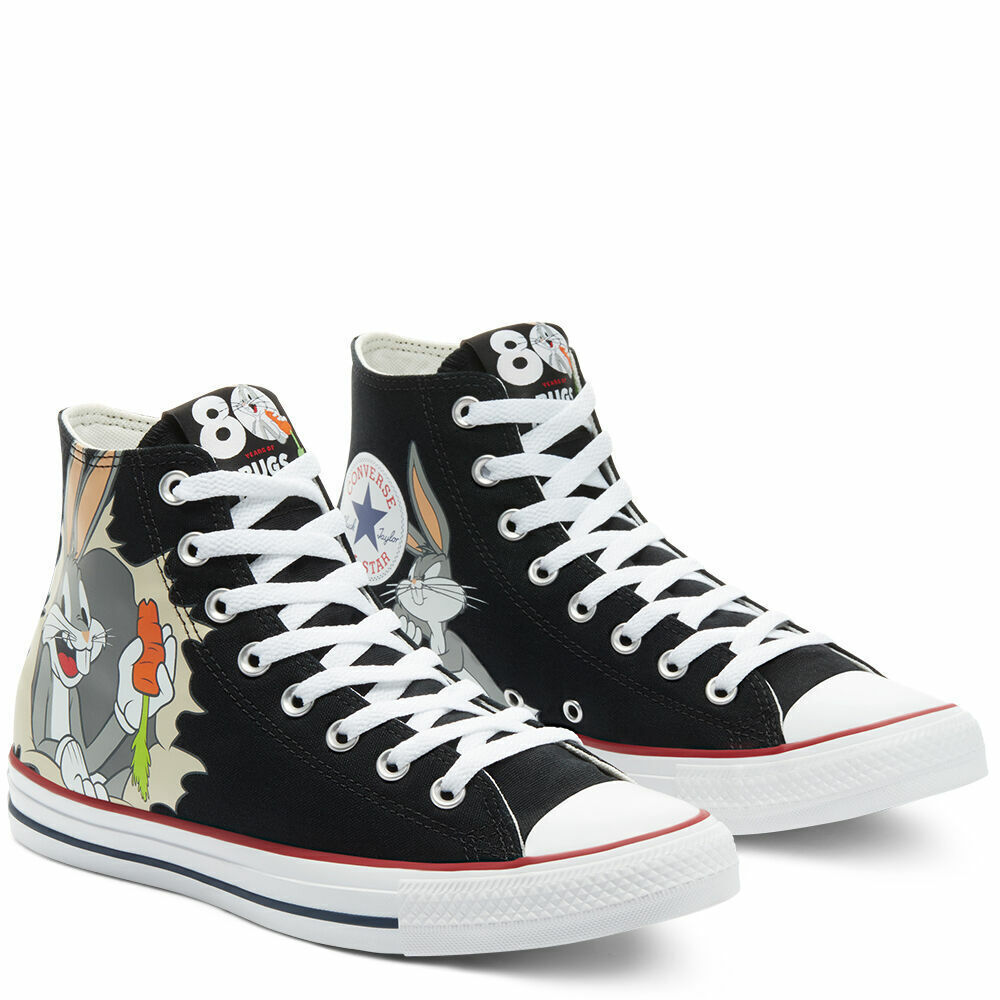 NEW Converse x Bugs Bunny Looney Tunes HI Top Shoes Boots 169225F Wonka ...