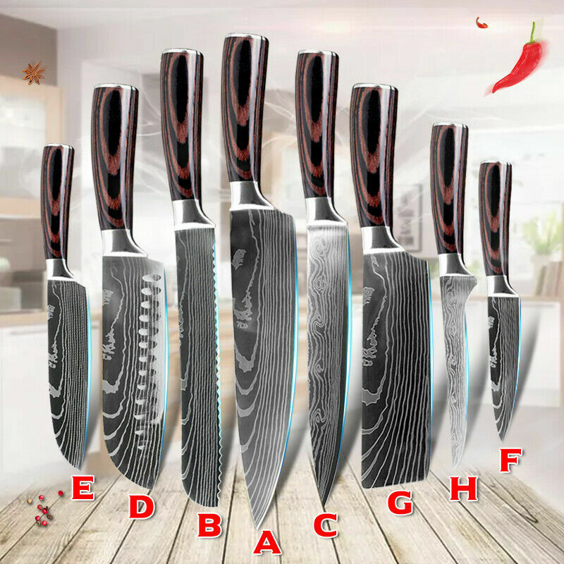 10/12x Küchenmesser Kochmesser Set Japanisches Damaskus Muster ...