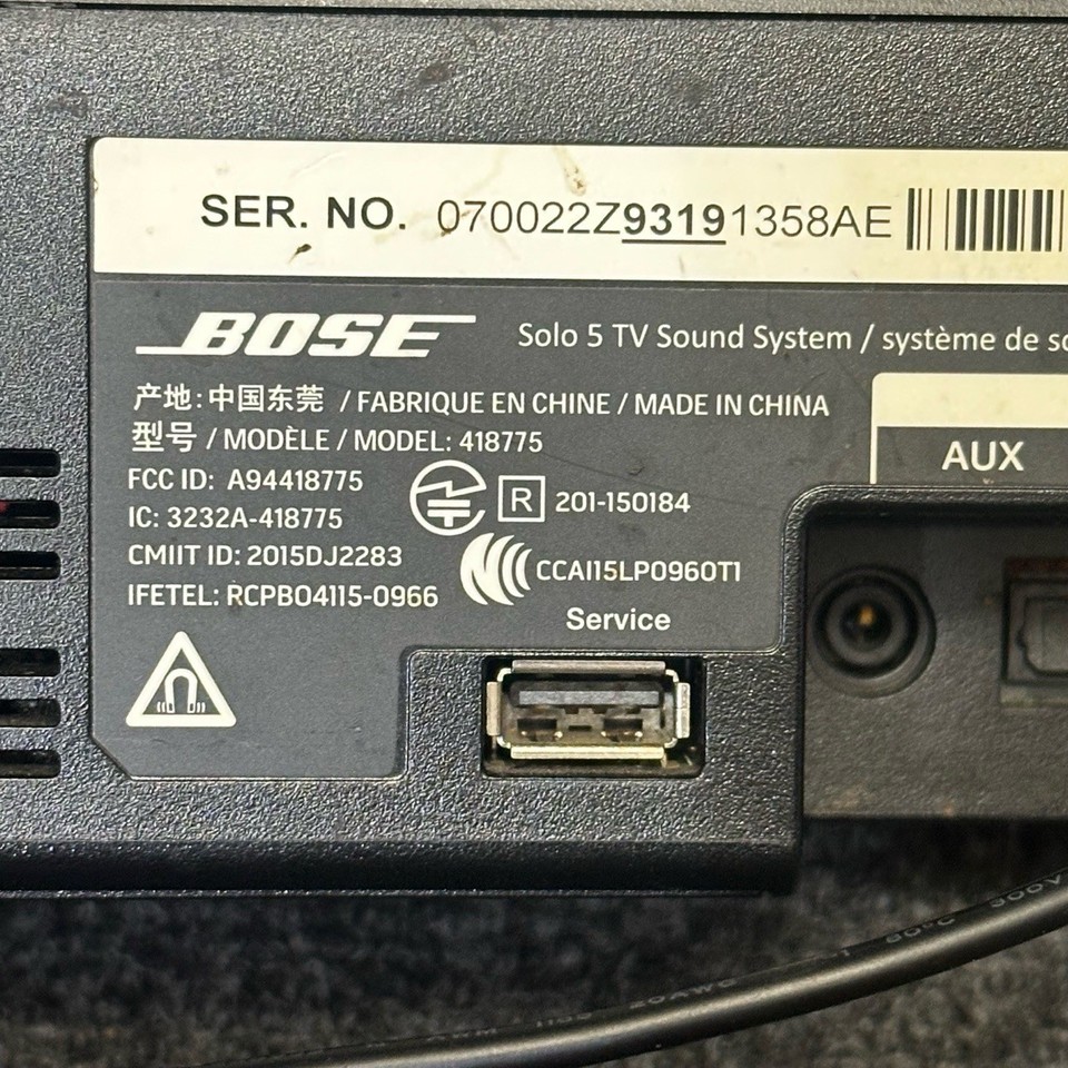 Bose Solo 5 TV Sound System 418775 Bluetooth Home Audio Soundbar remote ...