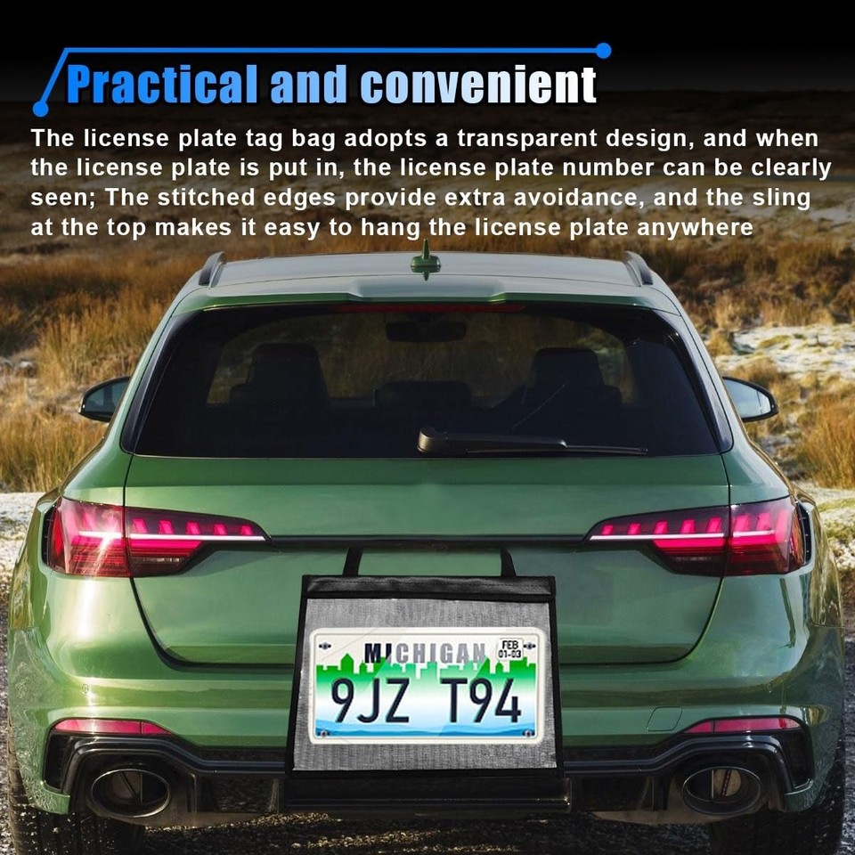 2PCS License Plate Holder with Hanging Strap, Waterproof Dealer License ...