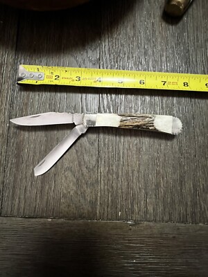 BUCK 314 CUSTOM TRAPPER KNIFE BEAUTIFUL STAG AND FILE WORK. 1990. Rare ...