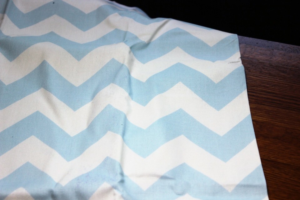 NEW "Light Blue Chevron" 100% Cotton 33”L X 43”W | eBay