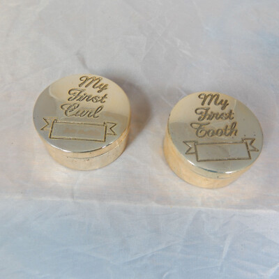 My First Curl & My First Tooth Keepsake Containers ~ Holders ~ Silver ...