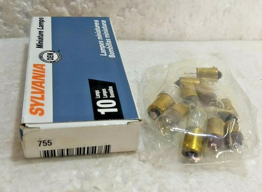 Box of 10 Sylvania #755 35763 Miniature Lamps Light Bulbs | eBay