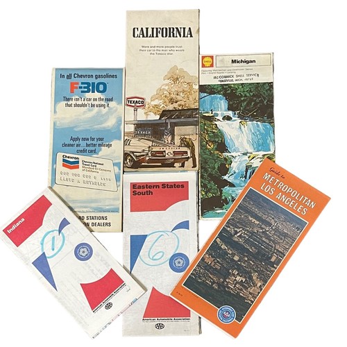 Vintage State Paper Maps Collection 6 Indiana, CA, MI, Eastern States ...