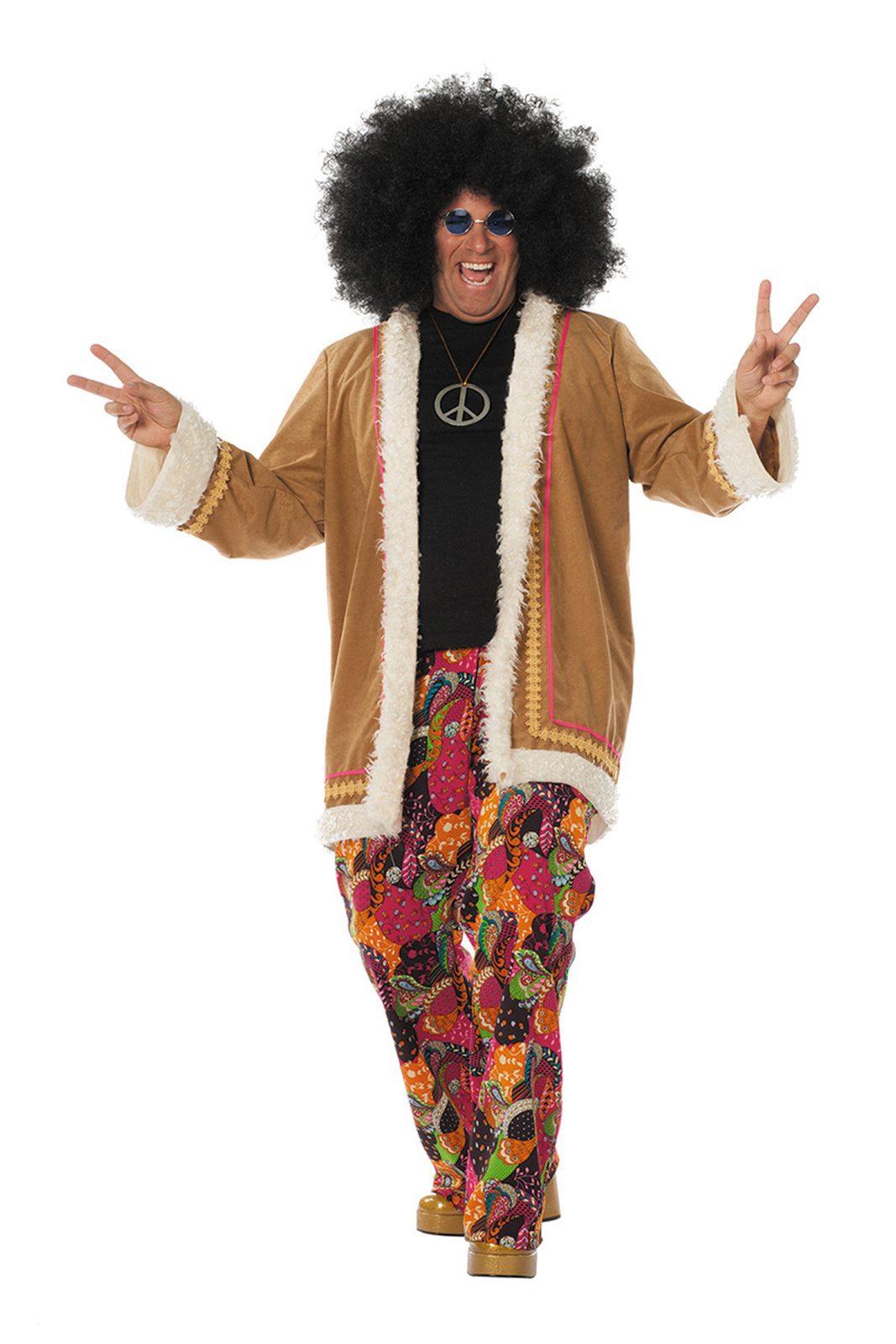 Hippie Kostüm Verkleidung Herren Männer Outfit Karnevalskostüm Flower ...