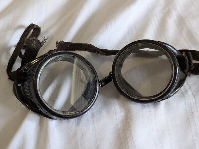 WWI Willson Aviation Goggles Made in USA round glass lens | eBay