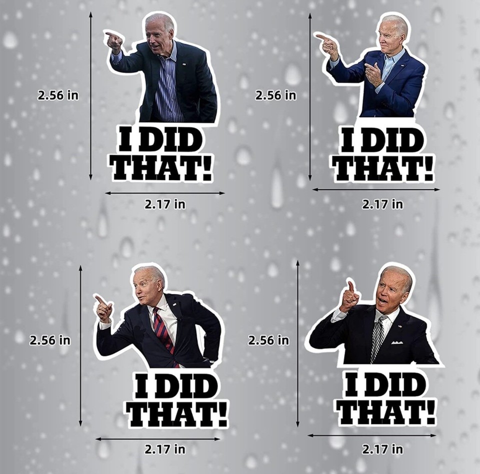 I DID THAT 60 vinyl Inflation Stickers 2.5” x 2” 4 Poses Funny Old Man ...